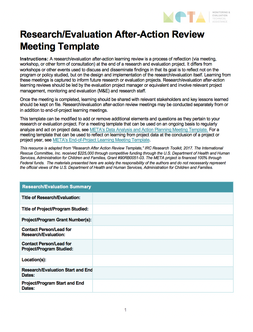Research Evaluation Template