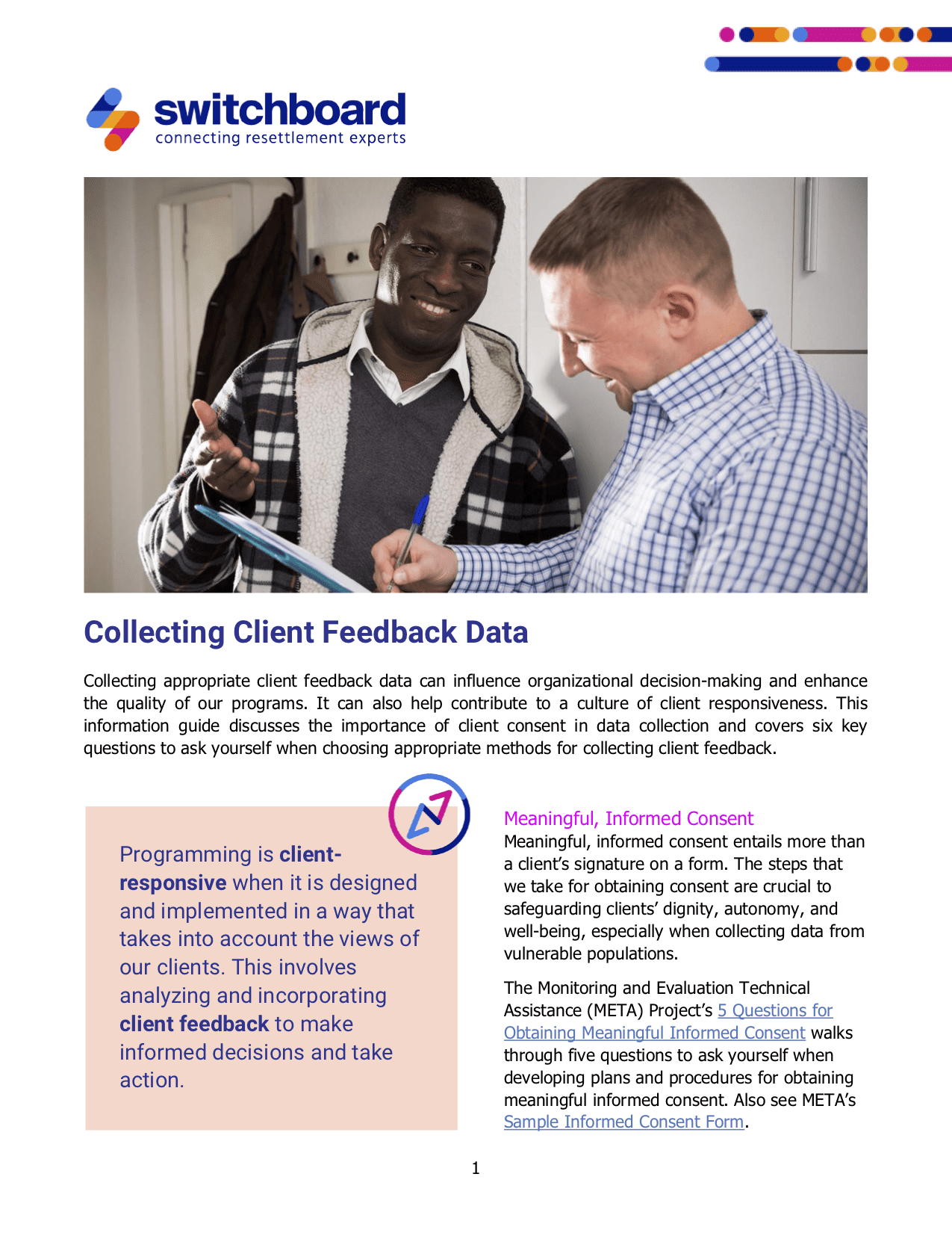 Collecting Client Feedback Data - Switchboard