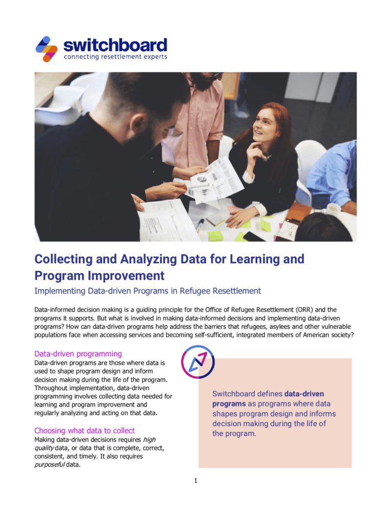 Collecting and Analyzing Data for Learning and Program Improvement ...