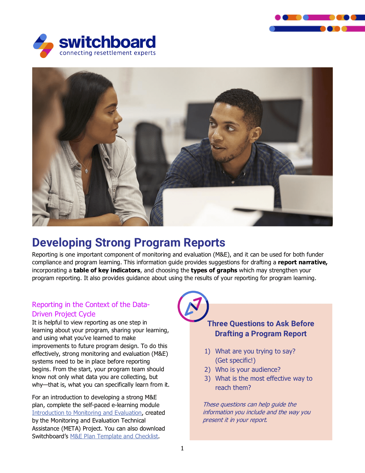 Developing Strong Program Reports - Switchboard