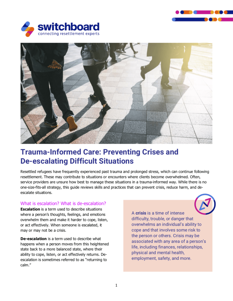 Trauma-Informed Care: Preventing Crises and De-escalating Difficult ...