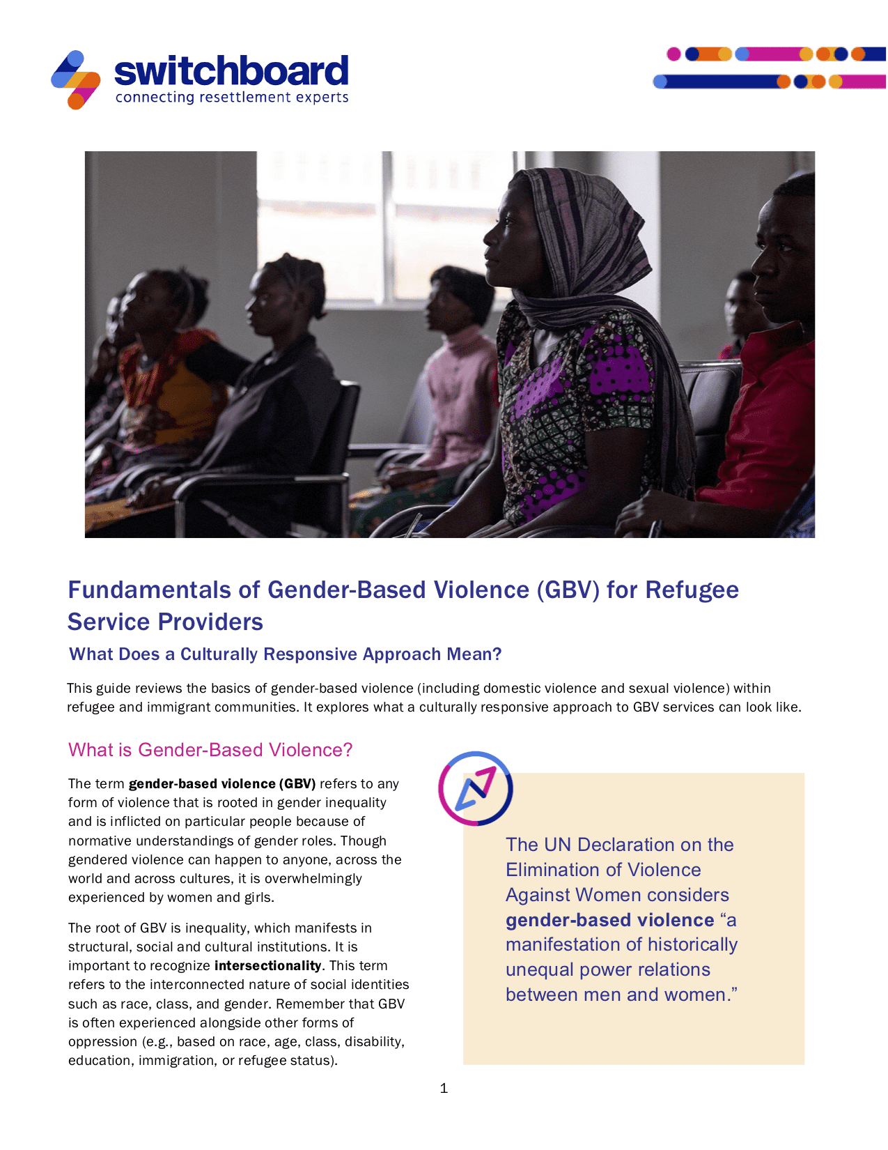 Fundamentals of Gender-Based Violence (GBV) for Refugee Service ...
