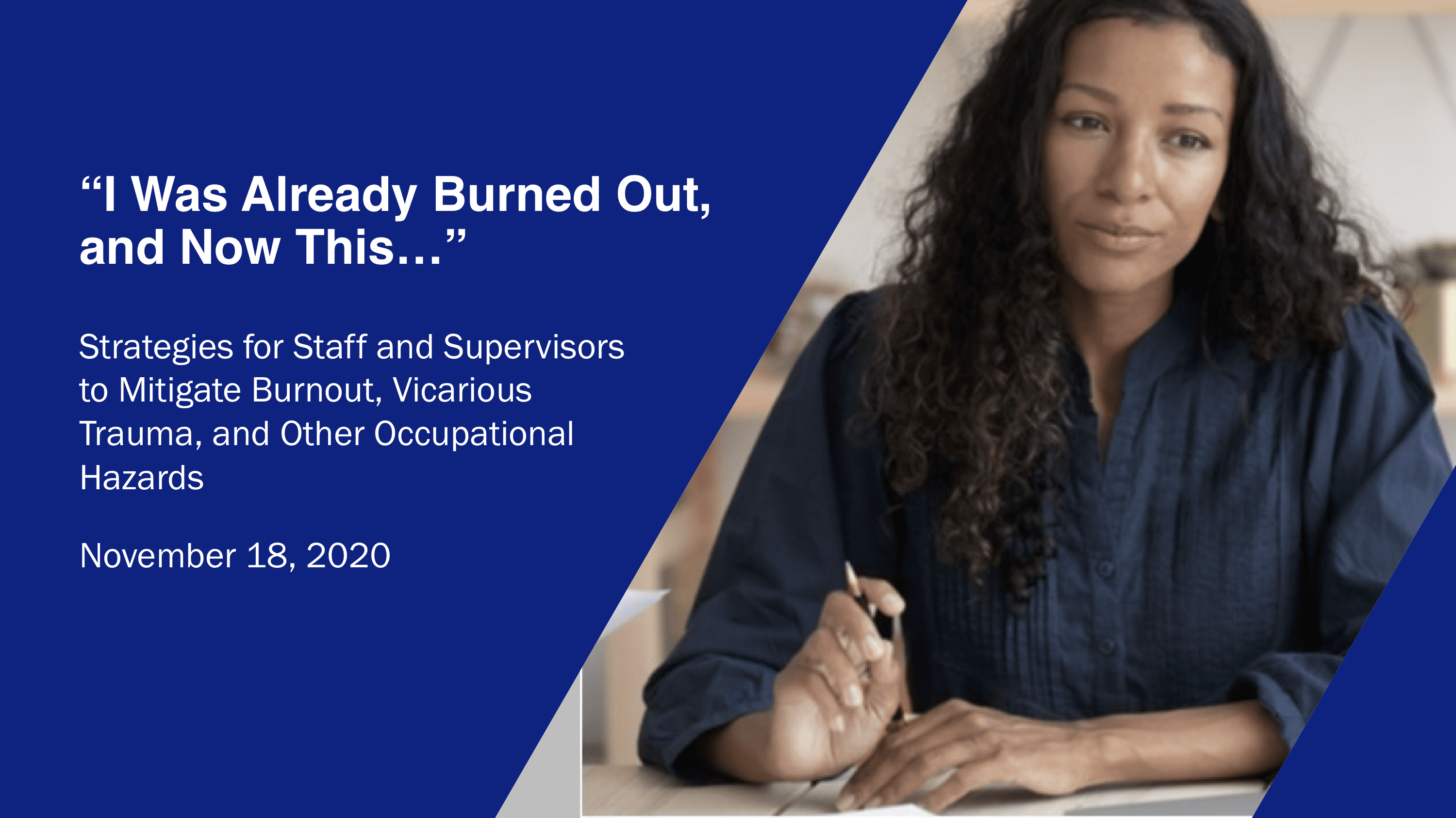 "I Was Already Burned Out, and Now This..." Strategies for Staff and ...