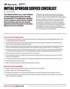 Initial Sponsor Service Checklist - Switchboard