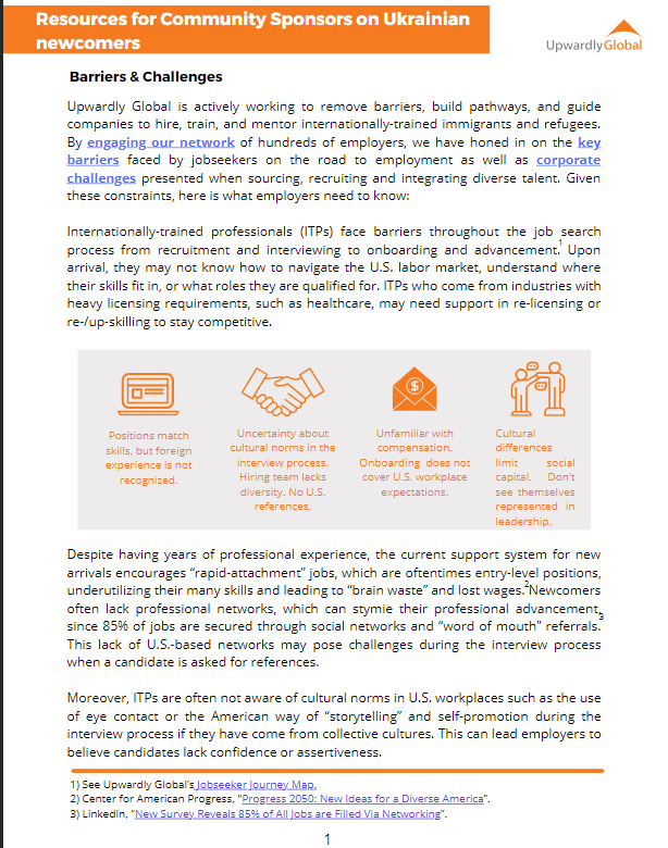 Resources for Community Sponsors on Ukrainian Newcomers: Barriers and ...