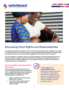 Client Rights and Responsibilities - Switchboard