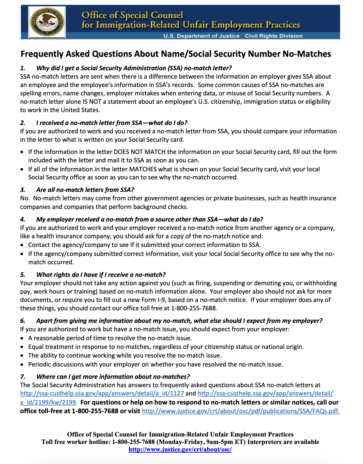 Name and Social Security Number (SSN) "No-Match" Information for ...