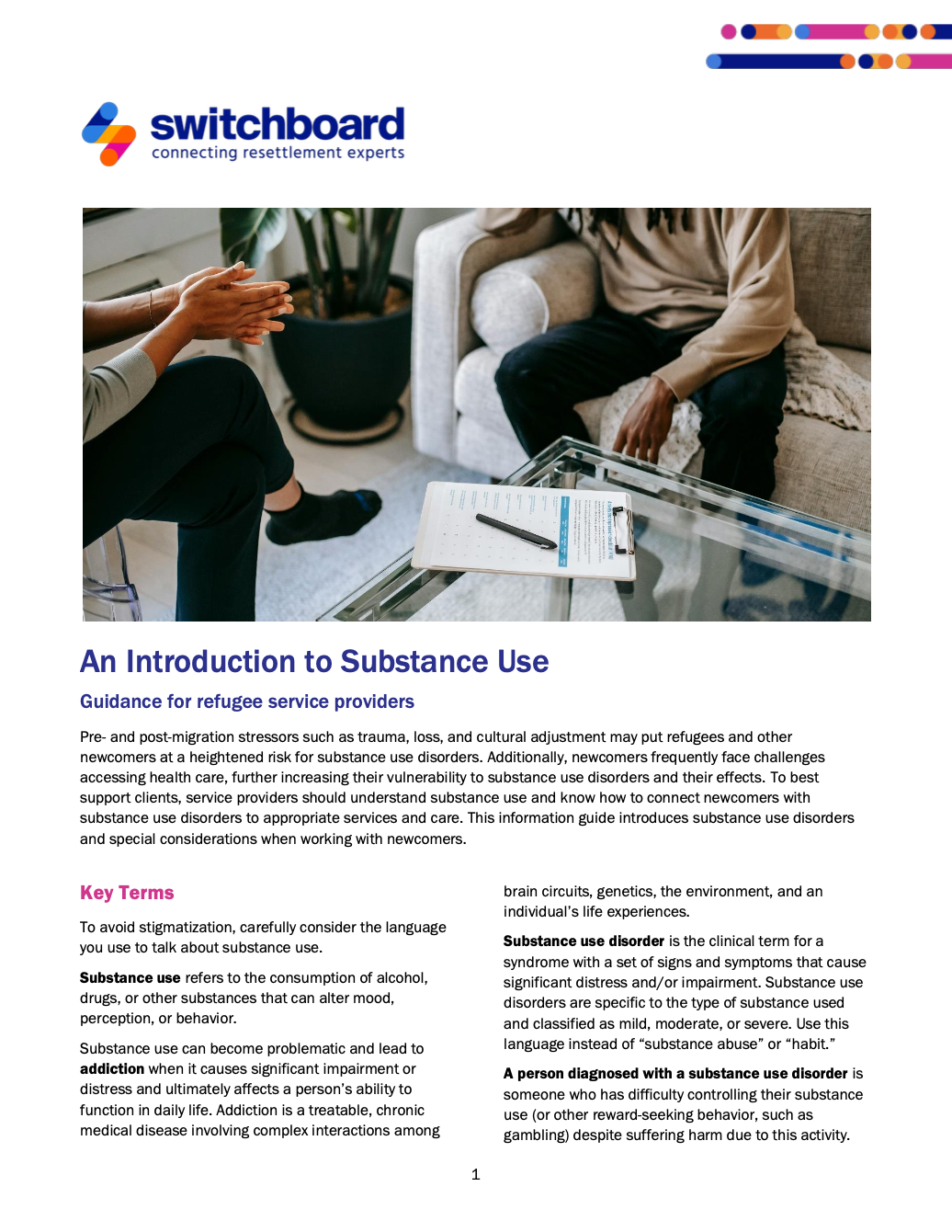 An Introduction to Substance Use: Guidance for refugee service ...